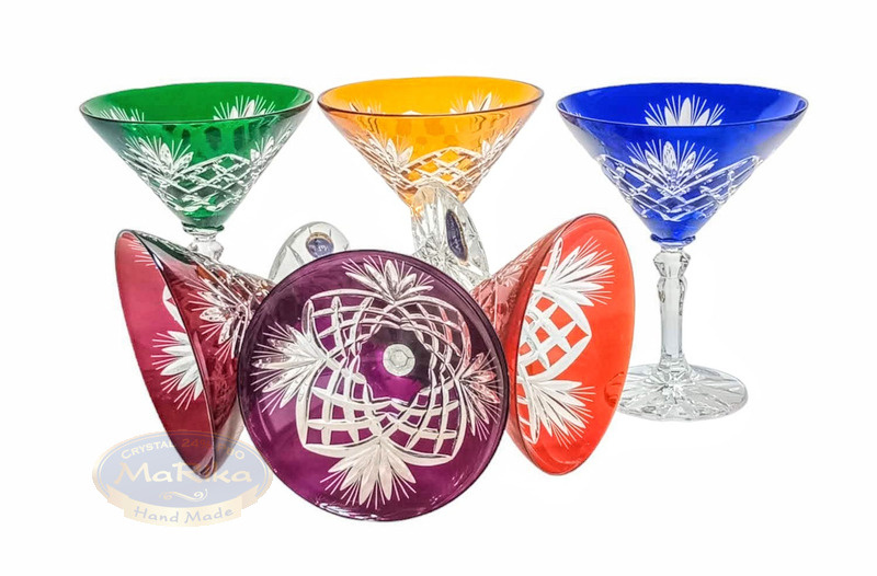 Ruby crystal martini glasses 110ml | Colour glasses \ Pattern \ Olive ...